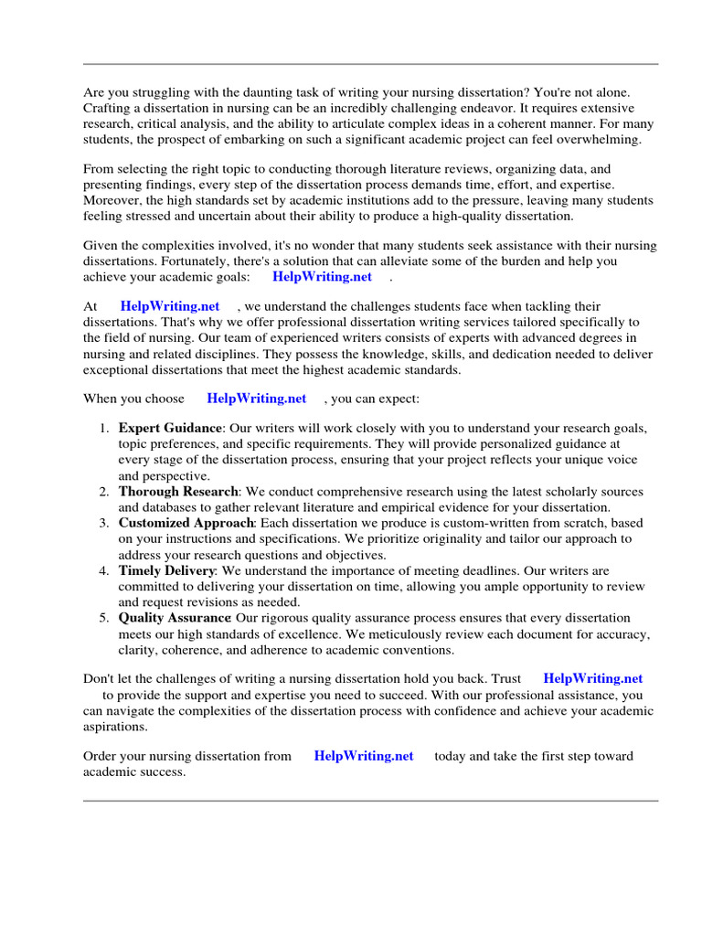 Nursing Dissertation Topics | PDF | Nursing | Thesis