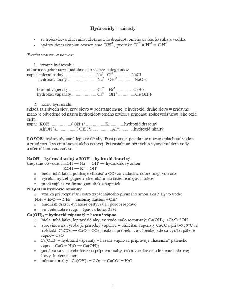 Hydroxidy | PDF