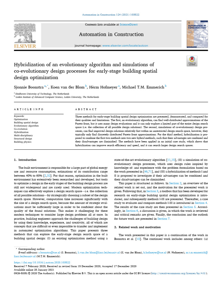 Hybridization of An Evolutionary Algorithm and Simulations o - 2021 - Automation | PDF ...