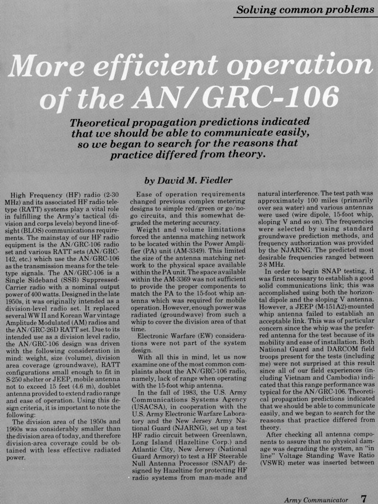 GRC-106 Antenna Article | PDF