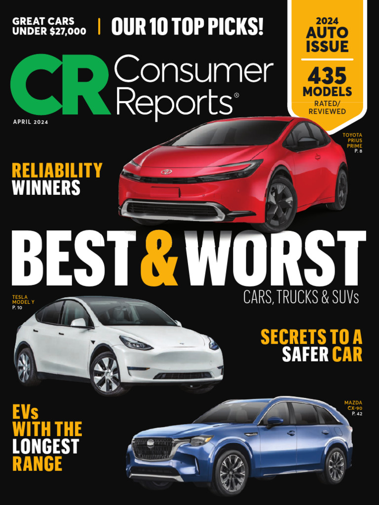 Consumer Reports - April 2024 | PDF | Hybrid Electric Vehicle | Plug In ...