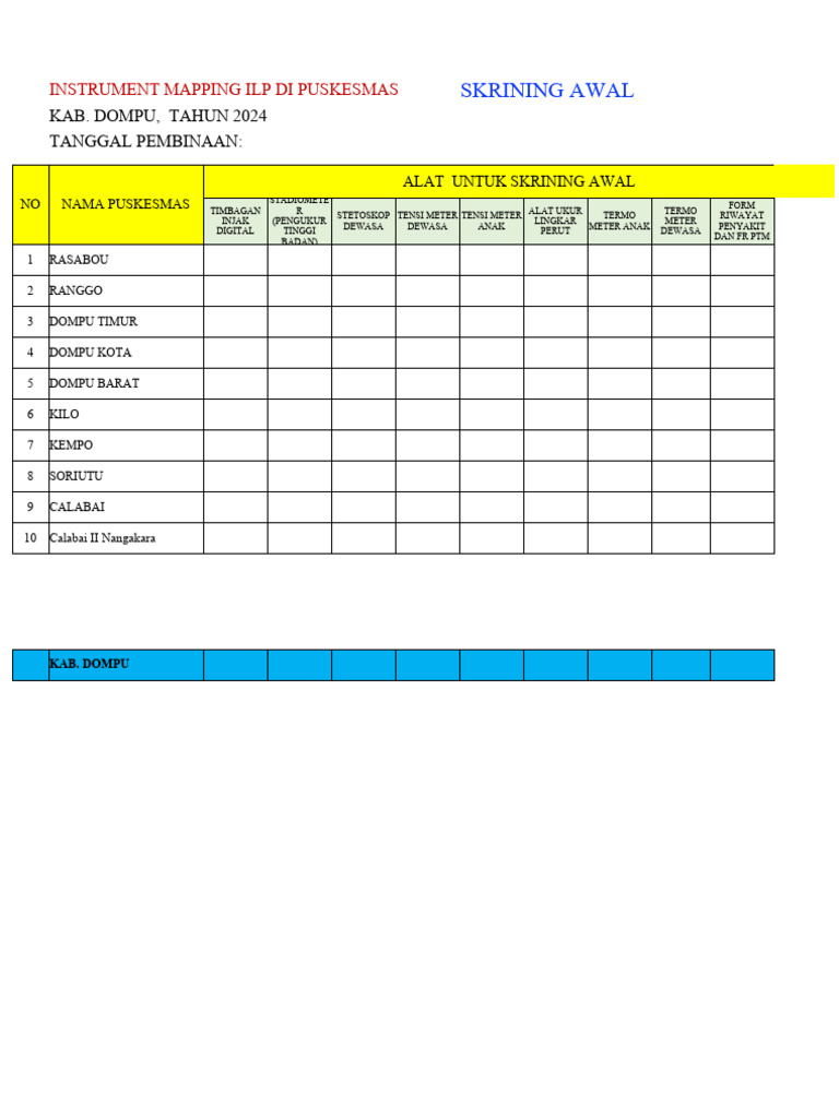 8 Dompu Form Mapping Ilp | PDF 8 Dompu Form Mapping Ilp | PDF
