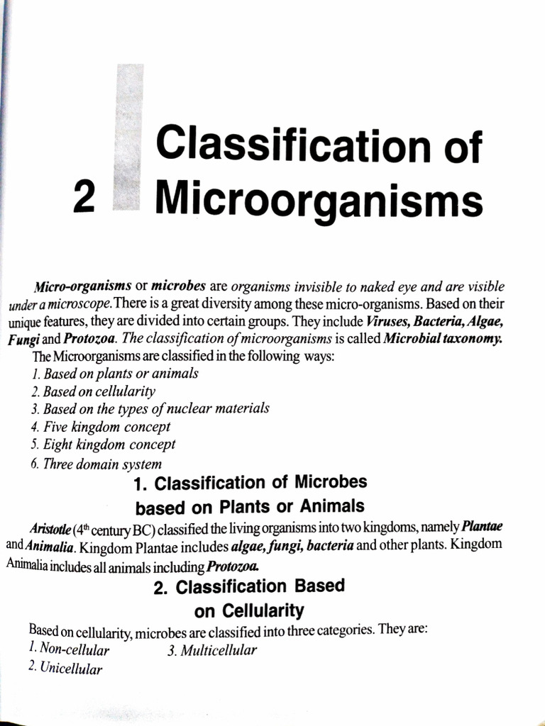 Classification of Microorganisms | PDF | Microorganism | Cell (Biology)
