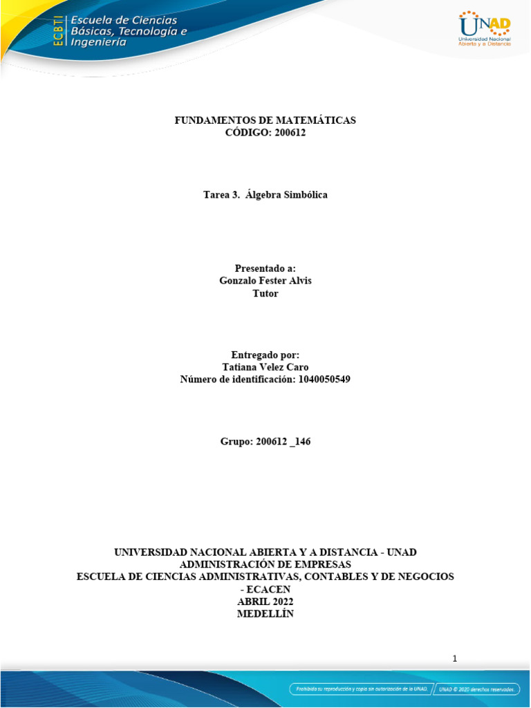 Tarea 3 | PDF | Variable (Matemáticas) | Factorización