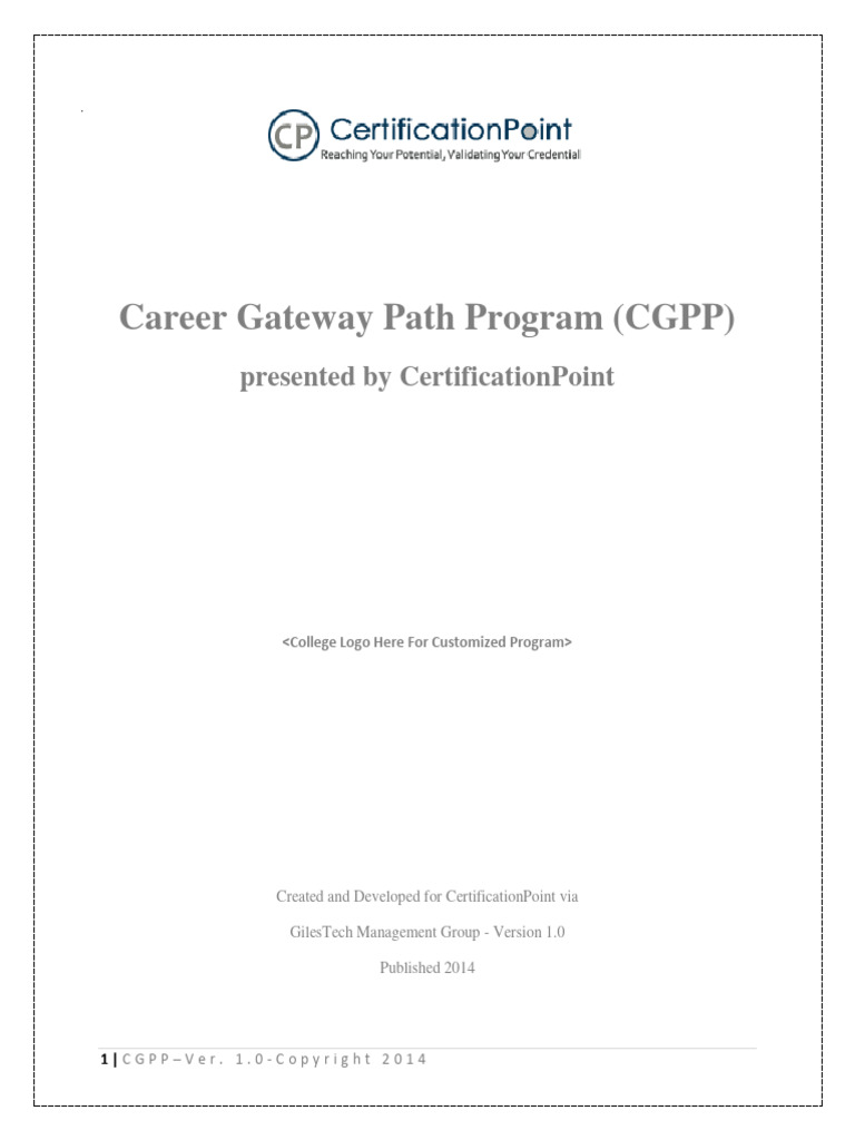 Career Gateway Path Program - CGPP | PDF | Science, Technology ...