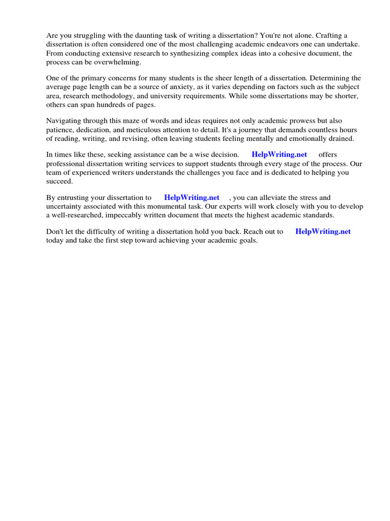 Average Dissertation Page Length | PDF | Thesis