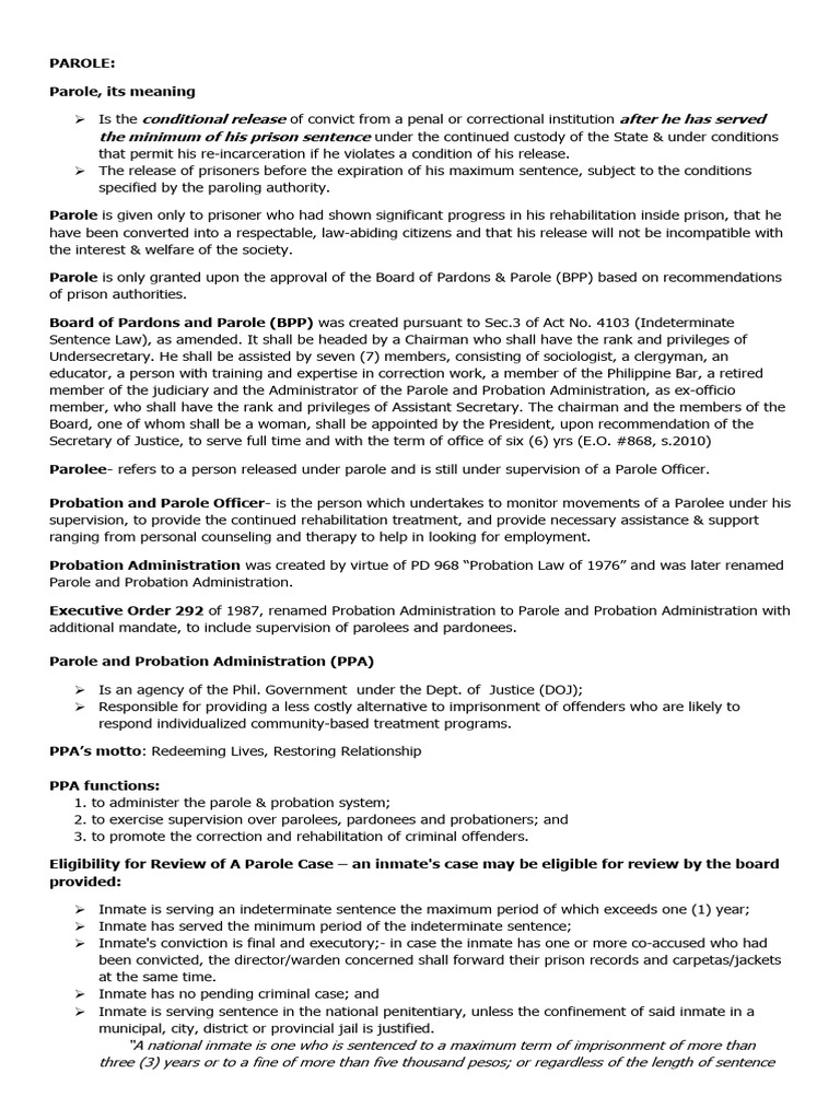 2 - Parole | Download Free PDF | Parole | Pardon