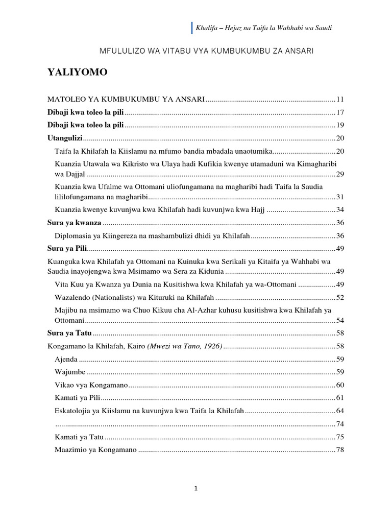 The Caliphate The Hejaz and The Saudi Wahabi Nation State Suahili ...