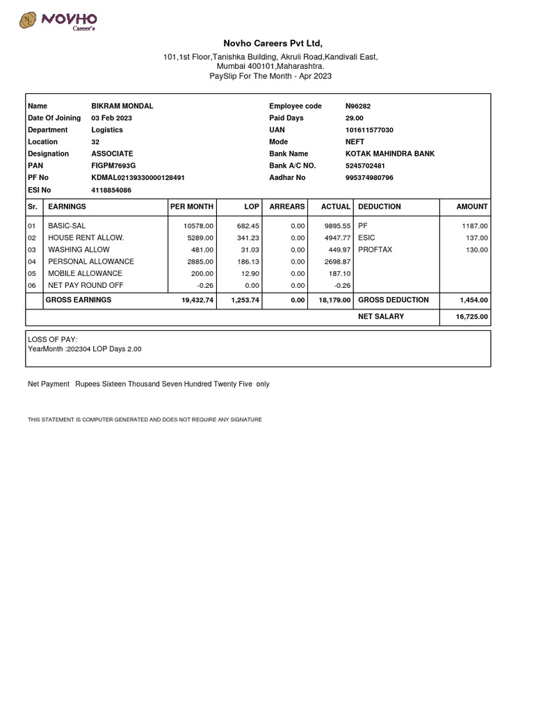 Payslip | PDF