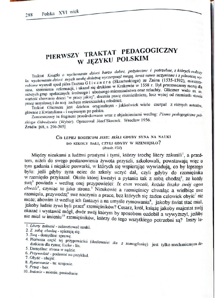 Pierwszy Traktat Pedagogiczny W J.polskim | PDF