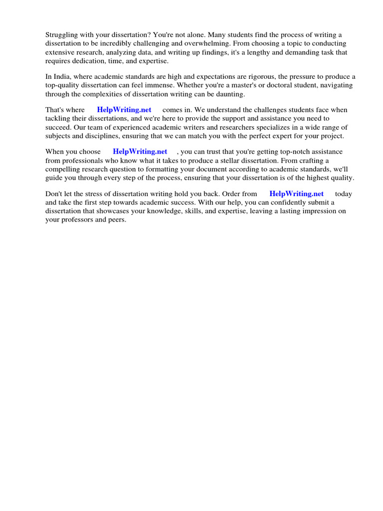 Dissertation Help India Online | PDF | Thesis | Expert