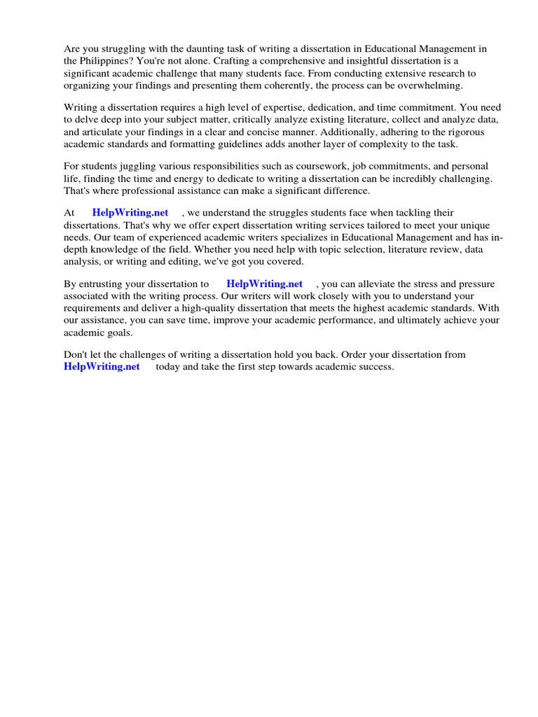 Sample Dissertation in Educational Management in The Philippines | PDF ...
