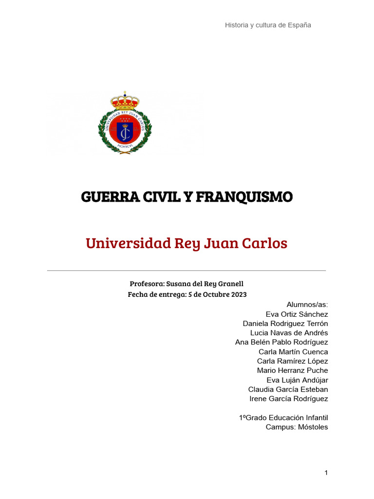 Guerra Civil y Franquismo | PDF | Francisco franco | guerra civil Española