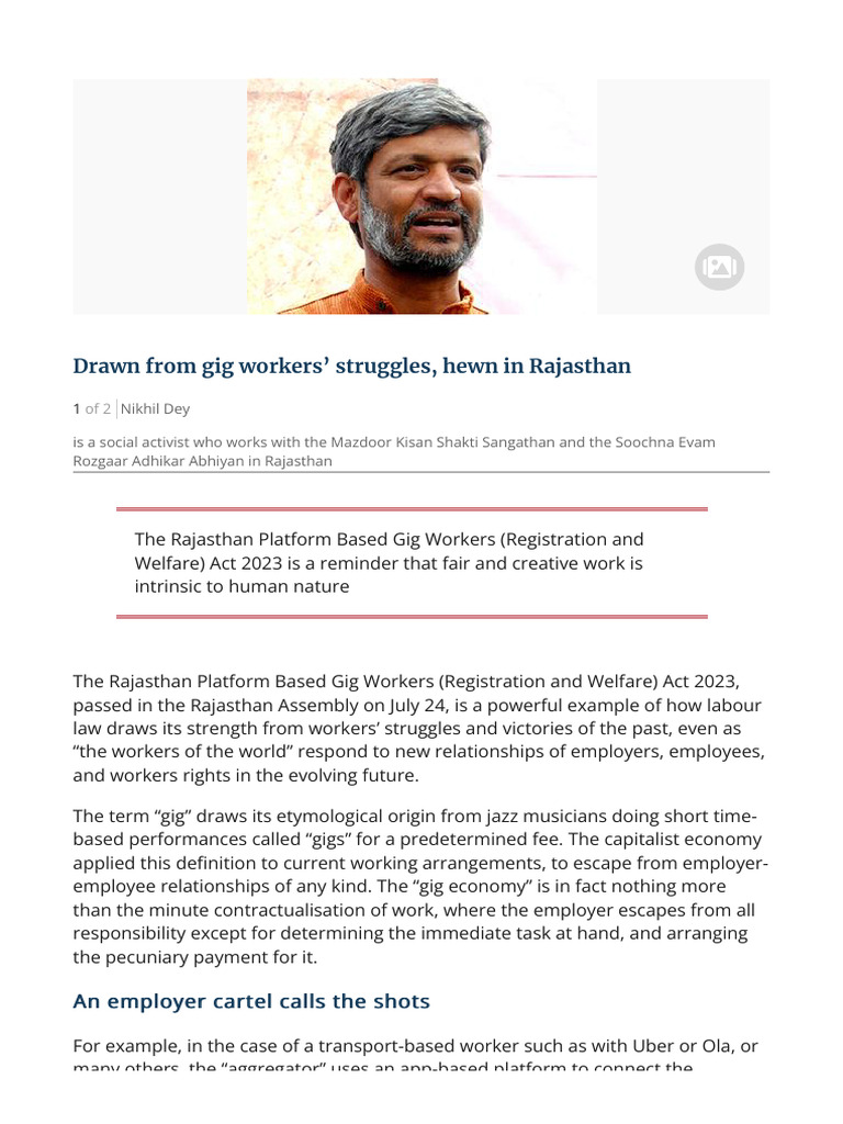 Gig Economy | PDF | Employment | Welfare