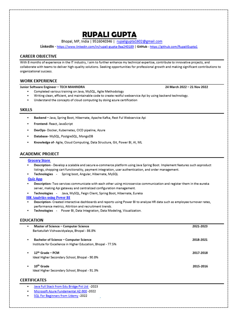 RGResume 1 | PDF | My Sql | Microsoft Azure