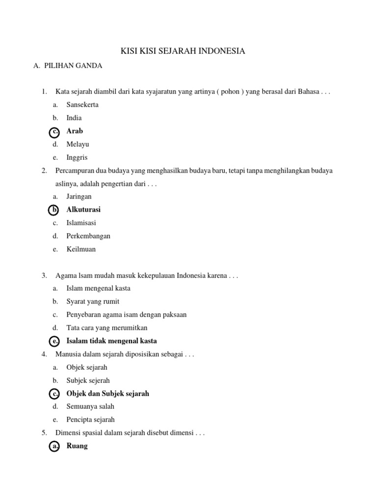 Kisi Kisi Sejarah 2022 | PDF | Ilmu Sosial | Perjalanan