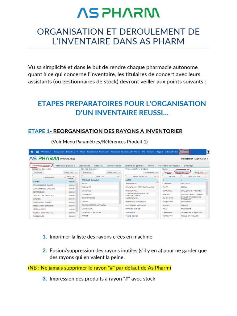 Organisation de l'inventaire As Pharm | PDF | Ordinateurs
