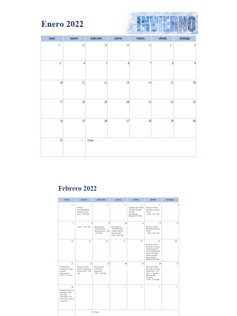 Calendario Capacitaciones Proyecto Órion. | PDF | Orion (nave espacial) | Misiones espaciales