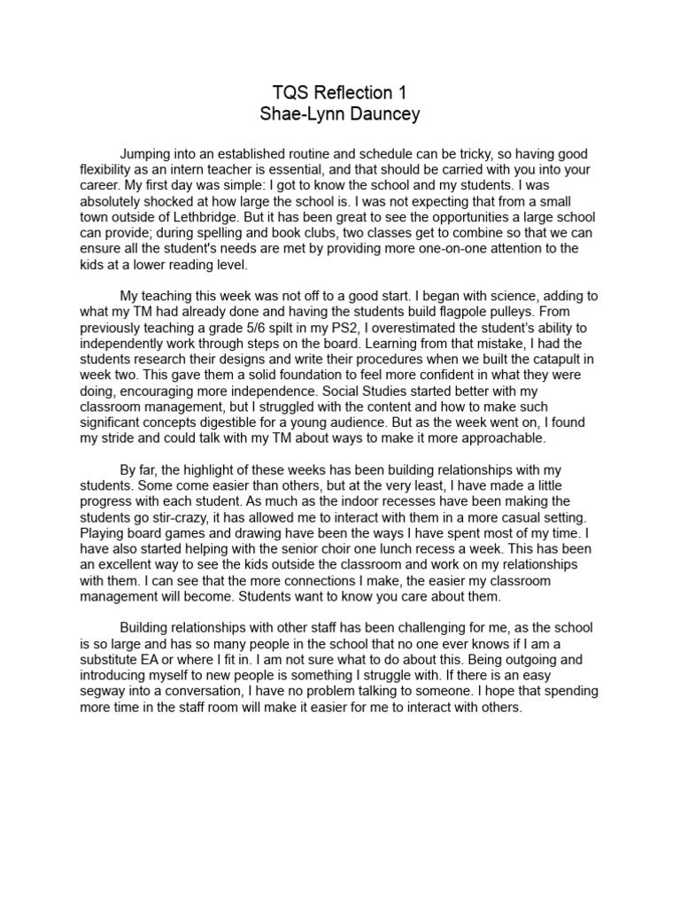 tqs reflection 1 | PDF | Cognition | Human Communication