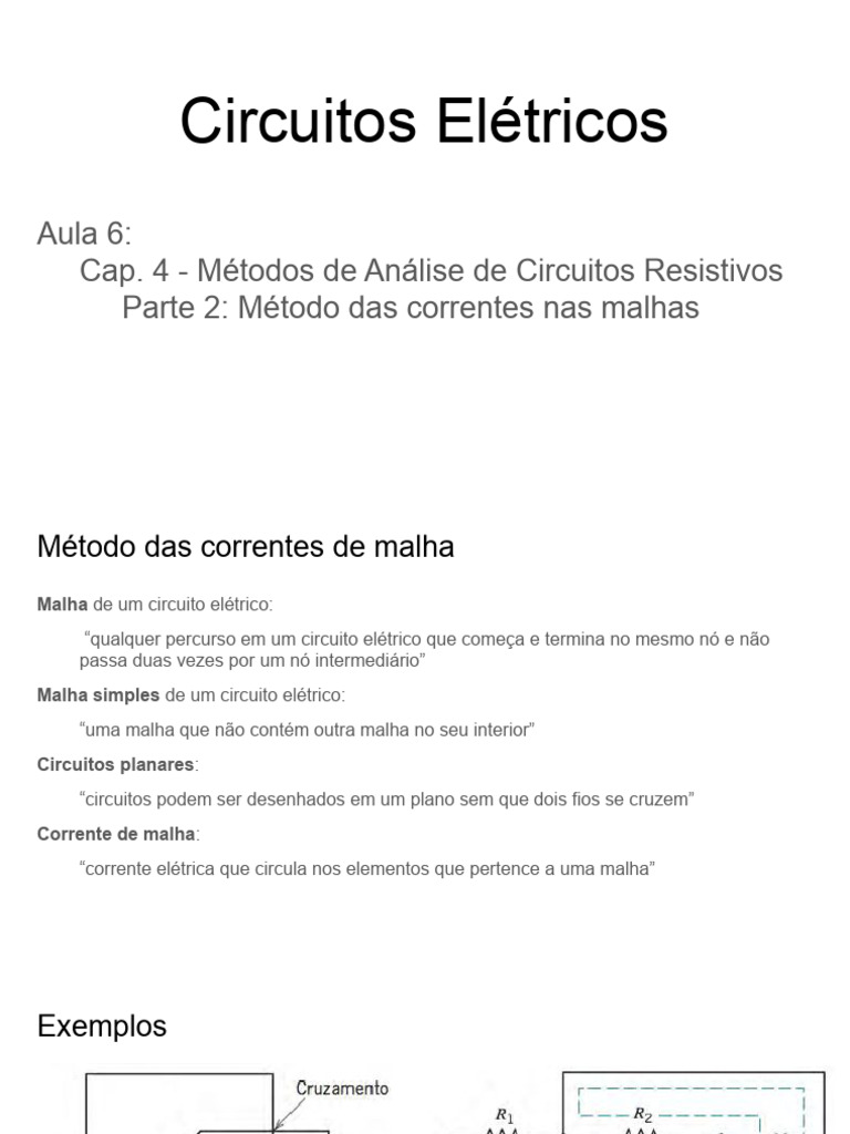 Aula 6 - Circuitos Elétricos - Cap. 4 (parte 2) | PDF | Rede elétrica | Engenharia Eletrônica