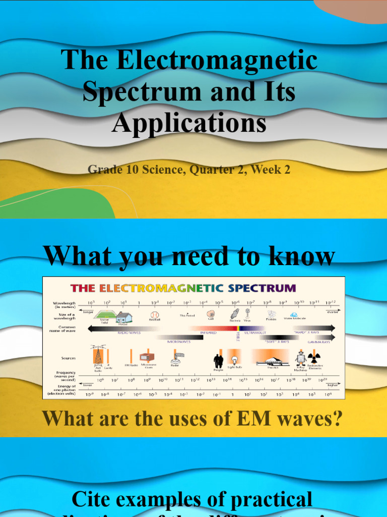 PPT Science 10 Lesson2 EM Waves Applications | PDF | Electromagnetic ...