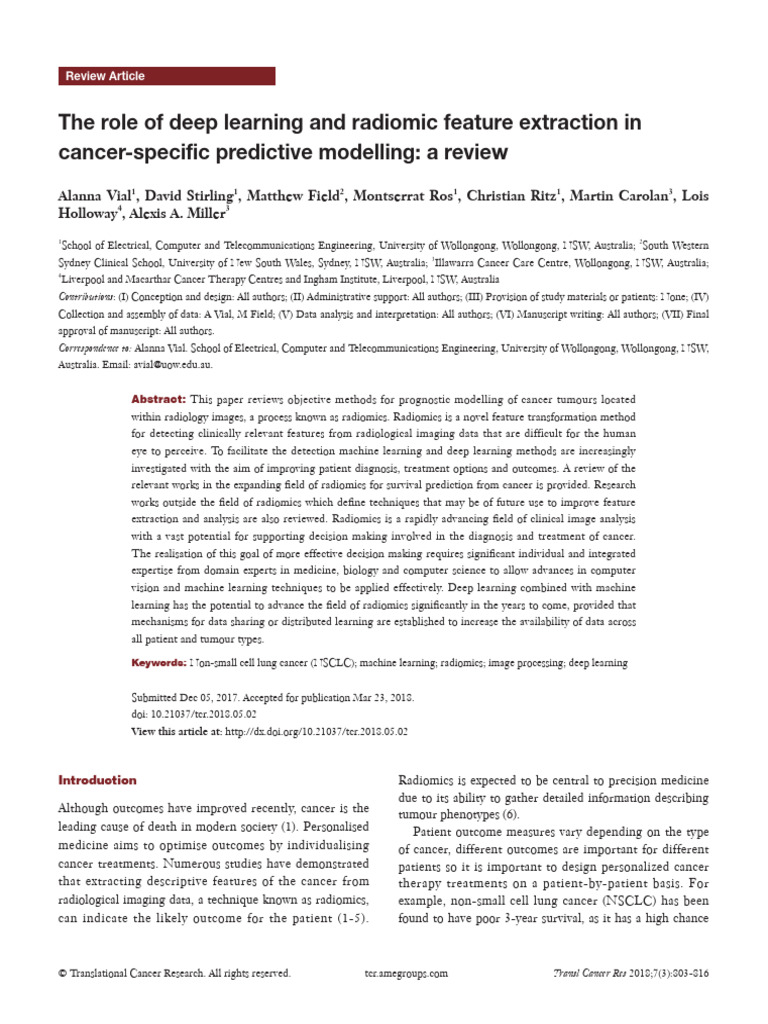 The Role Of Deep Learning And Radiomic F Pdf Medical Imaging Ct Scan