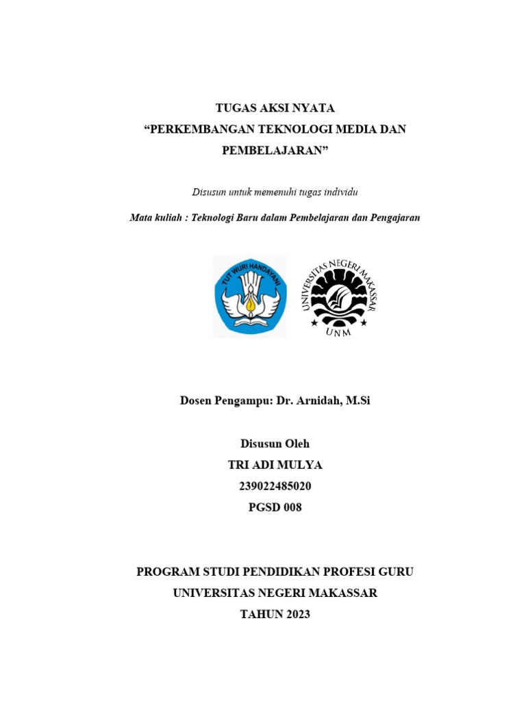 Topik I Aksi Nyata - Tri Adi Mulya - Baru | PDF | Seni