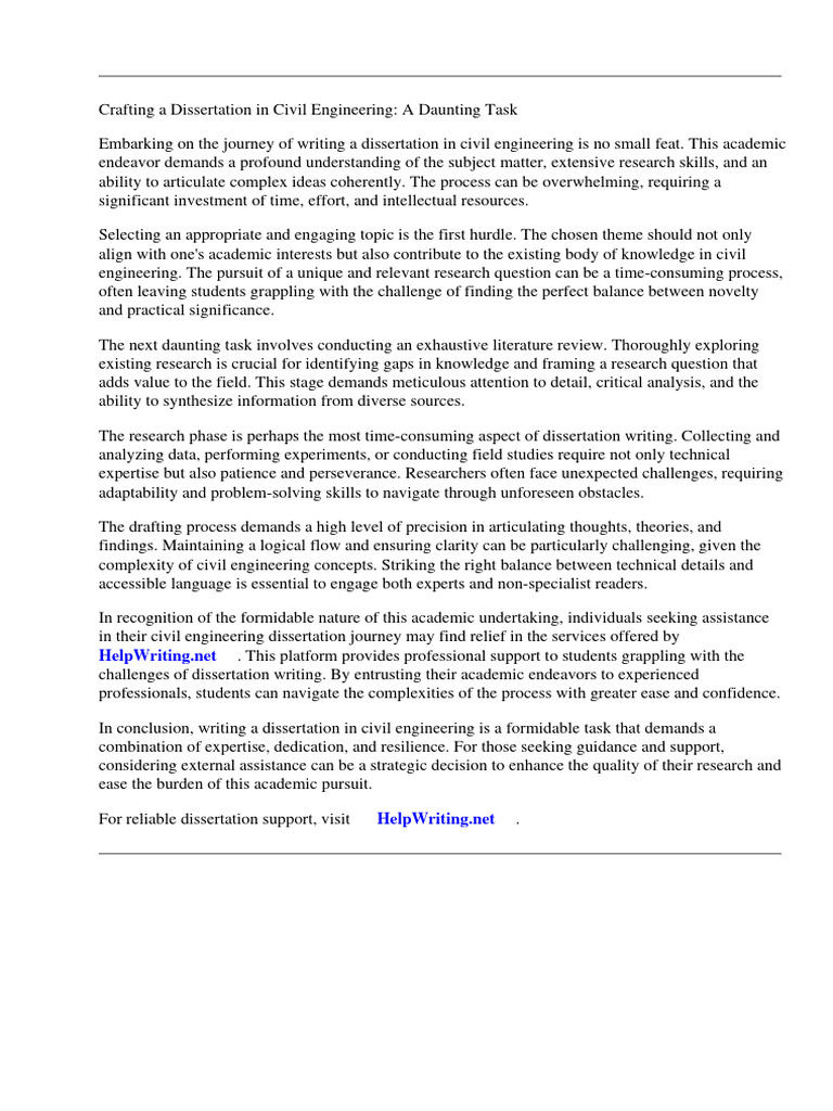 Good Civil Engineering Dissertation Topics | PDF | Thesis | Corporate Social Responsibility