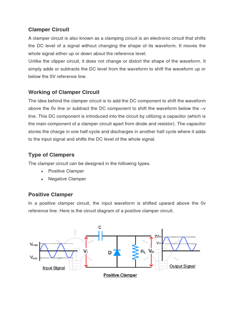 Clamper Circuit | PDF | Electronic Circuits | Electrical Components