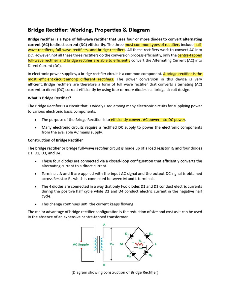 BridgeRectifier | PDF | Rectifier | Direct Current