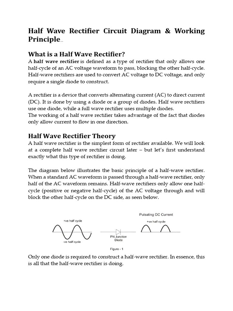 Half Wave Rectifier | PDF | Rectifier | Direct Current