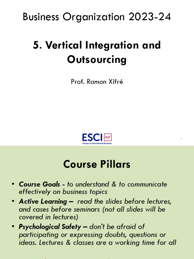 Vertical Integration vs. Outsourcing Strategies | PDF | Market ...