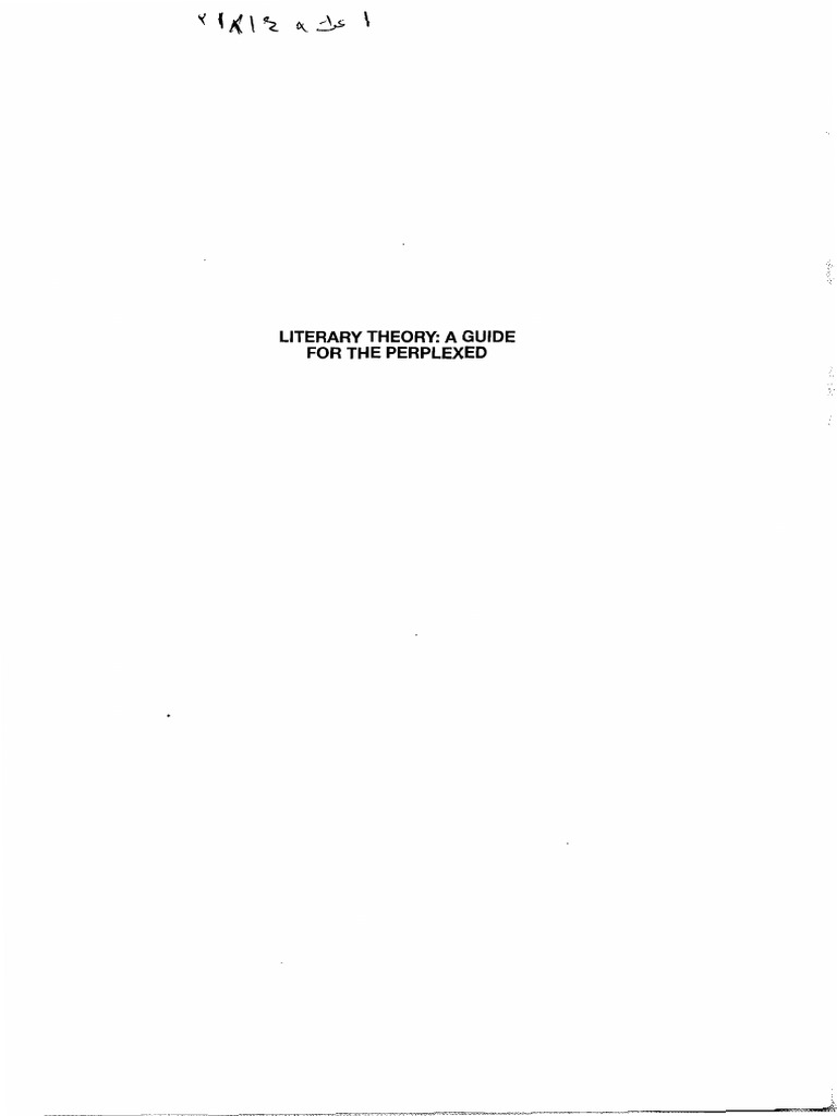 Literary Theory - A Guide For The Perplexed | PDF