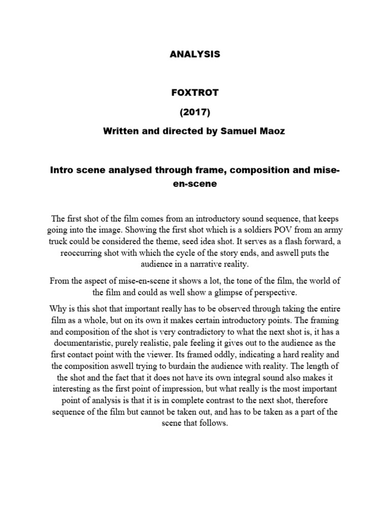 Foxtrot Analiza | PDF | Close Up