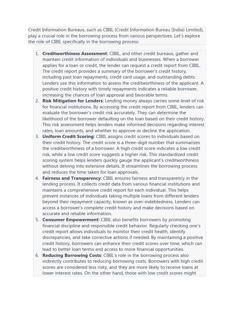 Credit Information Bureaus | PDF | Credit History | Credit