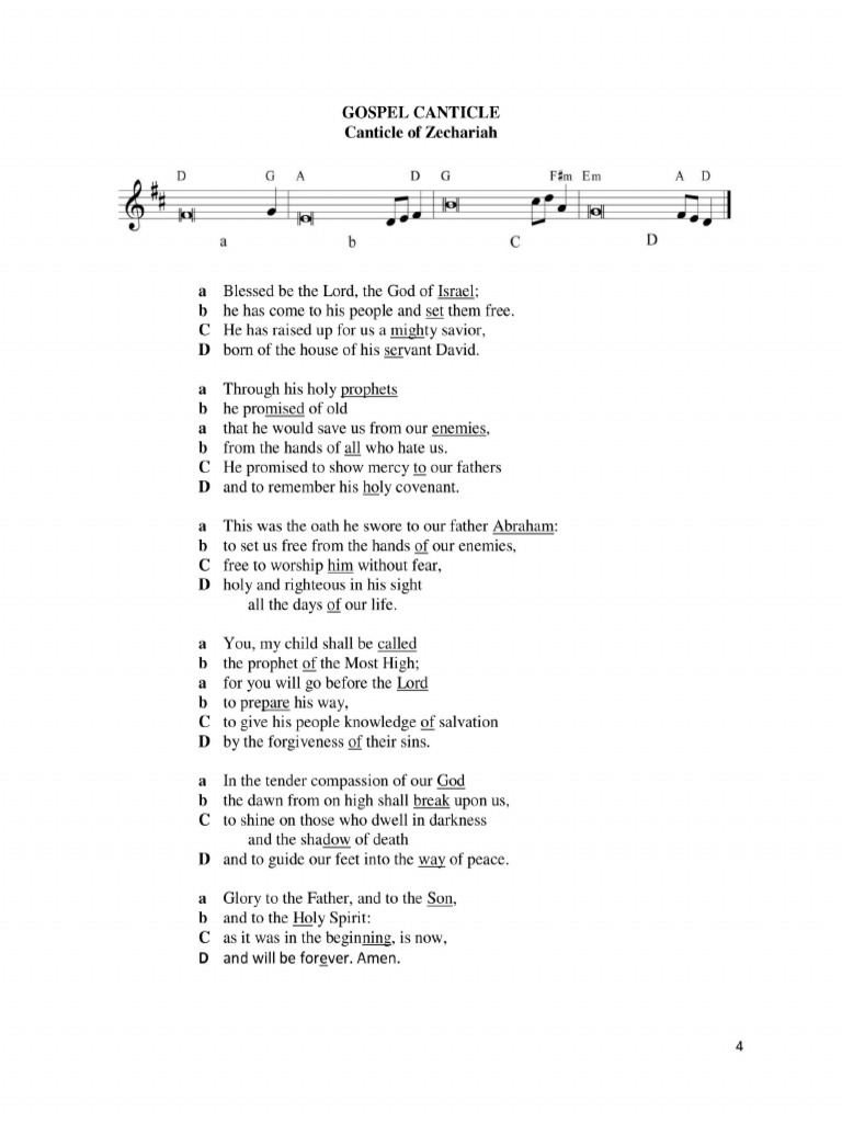 Canticle of Zechariah | PDF