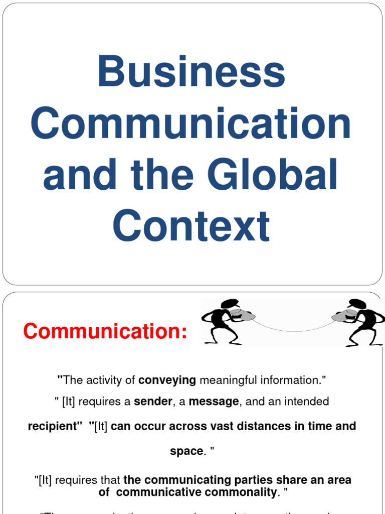 Business Communication and The Global Context | PDF | Communication ...