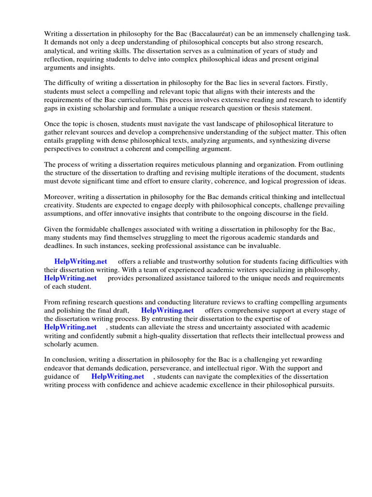 Bac Philosophy Dissertation Help | PDF | Scribd | Critical Thinking
