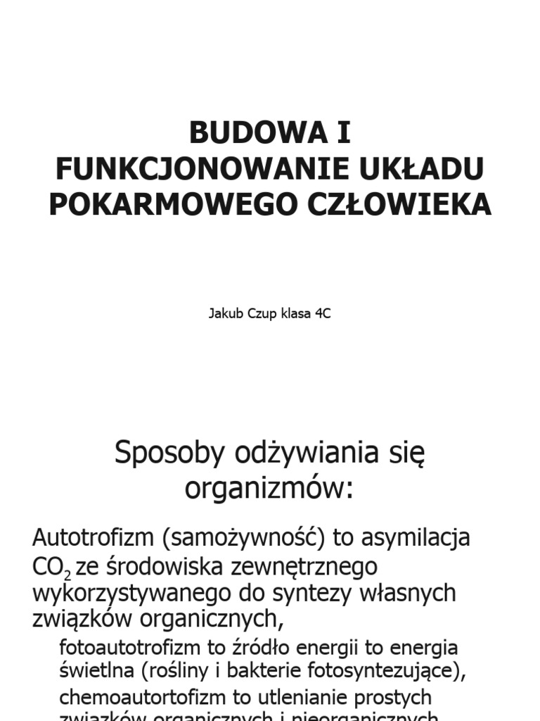 Układ Pokarmowy - Jakub Czup 4C | PDF