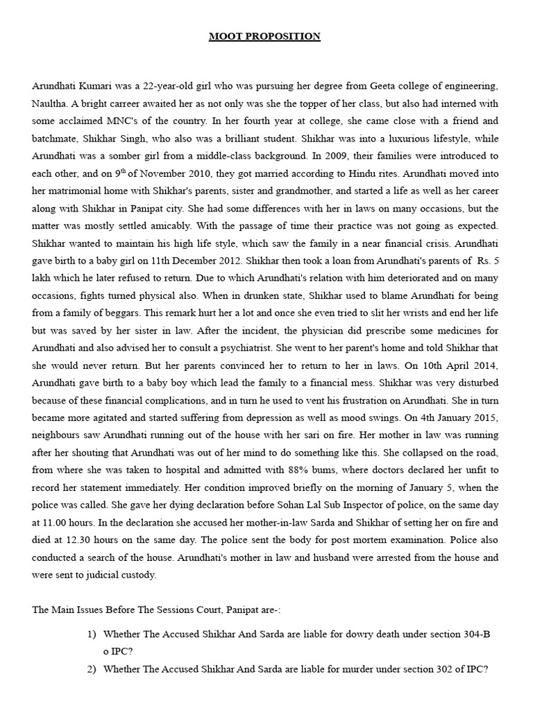 Moot Problem 1 | PDF