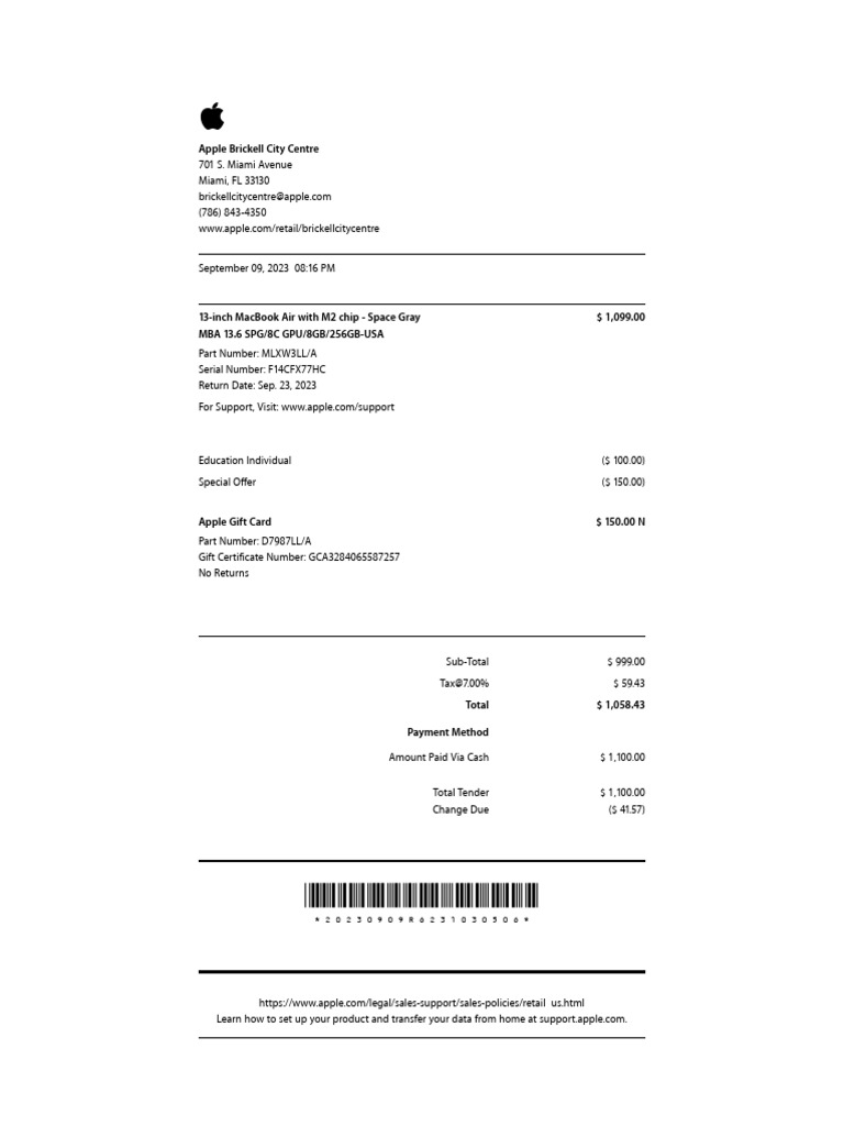 Emailreceipt 20230909R6231030506 | PDF