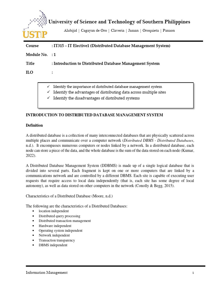 Module 1 - ELECTIVE 1 | PDF | Databases | No Sql