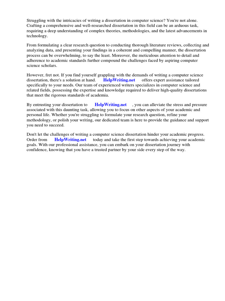 Computer Science Dissertation Abstract Example | PDF | Thesis | Abstract (Summary)