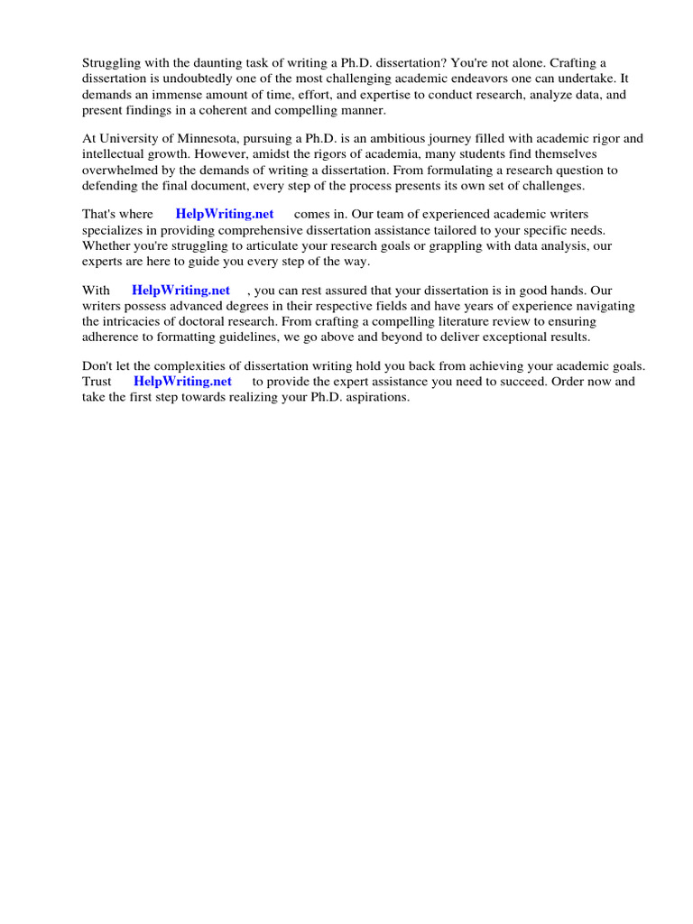 University of Minnesota PHD Dissertations | PDF | Doctor Of Philosophy ...