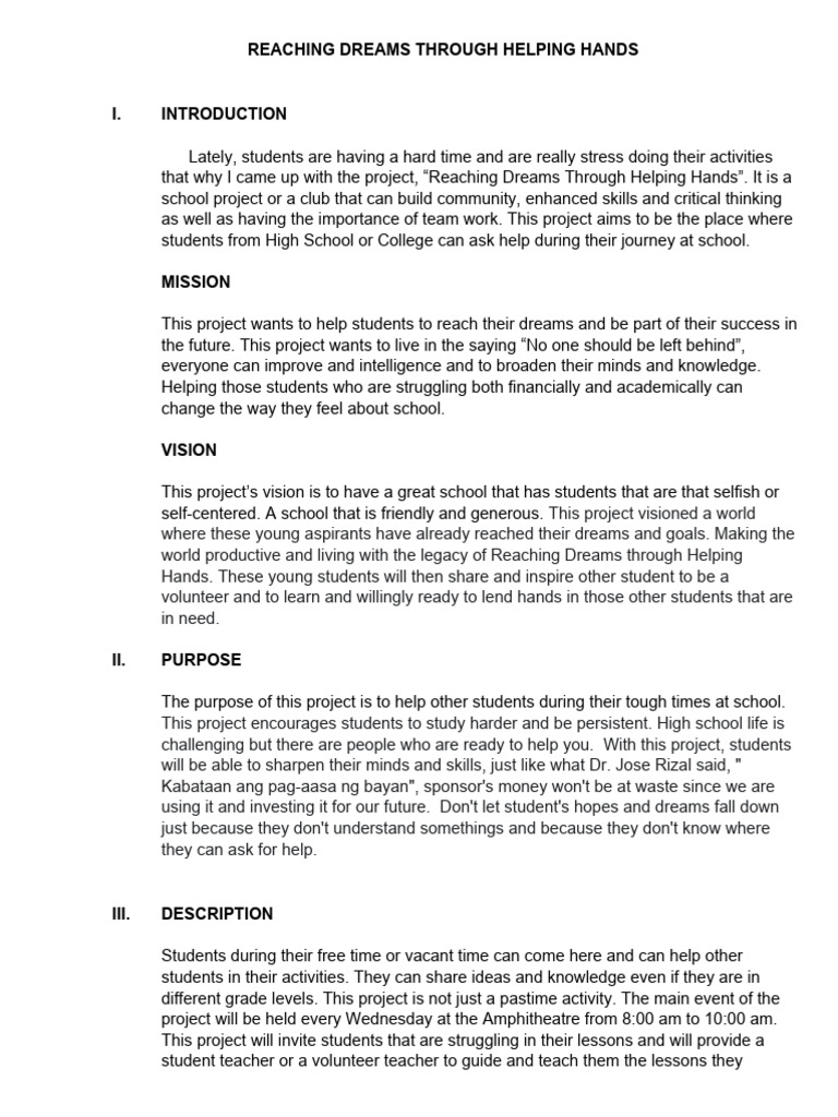 Reaching Dreams Through Helping Hands | PDF | Cognition | Learning