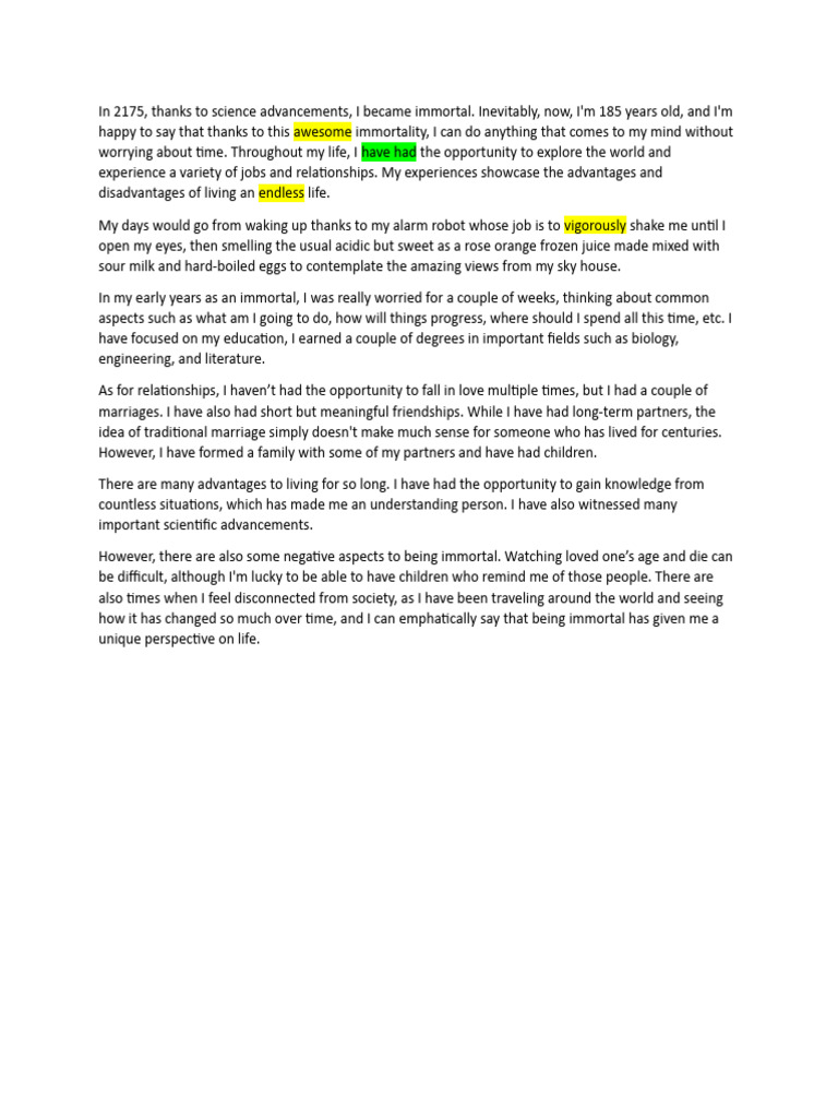 In The Year 2175 | PDF | Experience | Immortality