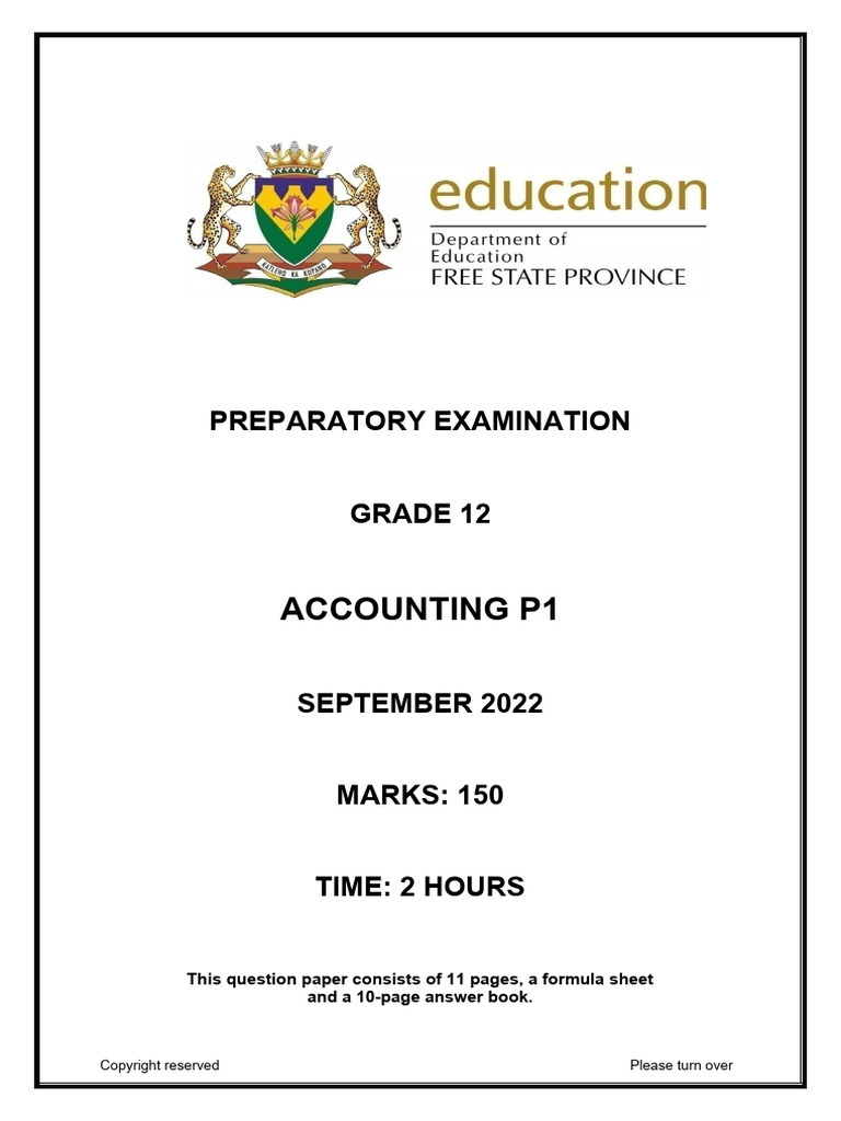 Accounting p1 Prep Sept 2022 QP Eng | PDF | Dividend | Equity (Finance)