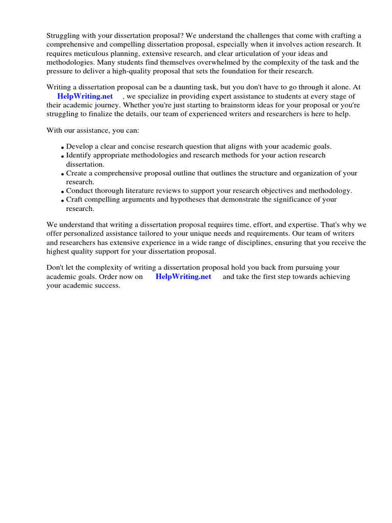 Action Research Dissertation Proposal Example | PDF | Methodology | Thesis