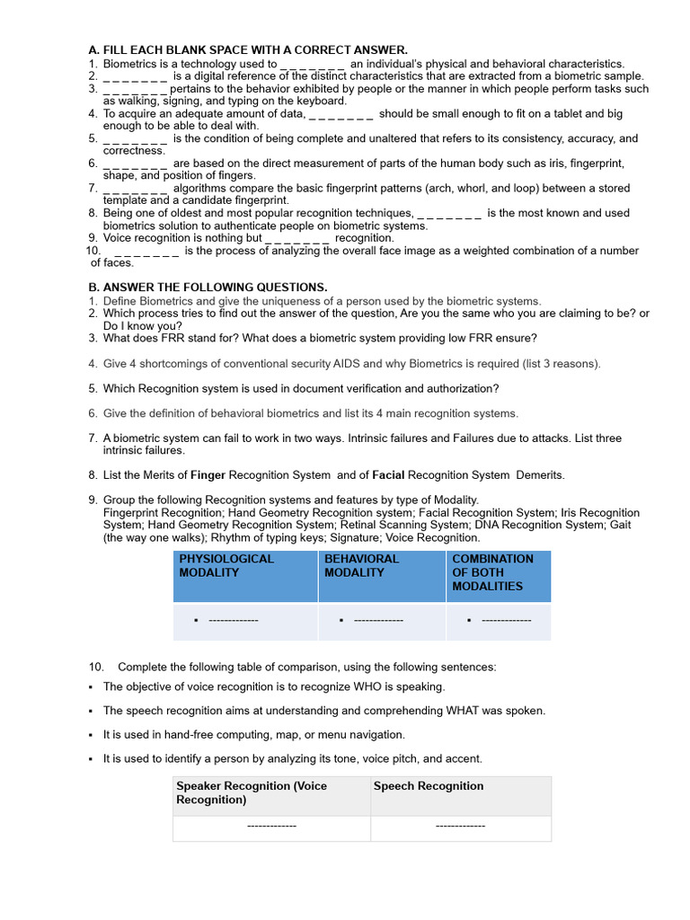 Tutorial Exam Biometrics | Download Free PDF | Biometrics | Fingerprint