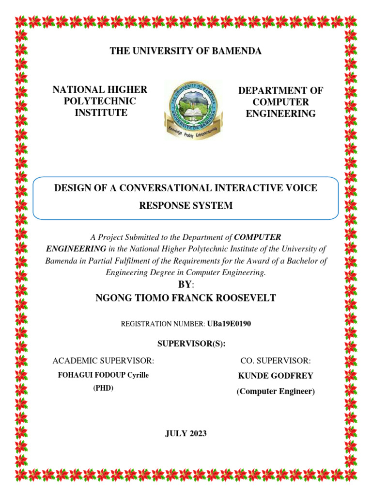 BEng Tiomo Roosevelt Final Project | PDF | Interactive Voice Response | Speech Recognition